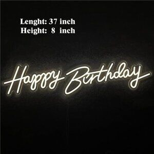 Party Supplies | 37x8 Inch Happy Birthday Neon Sign Art Wall Lights For ...